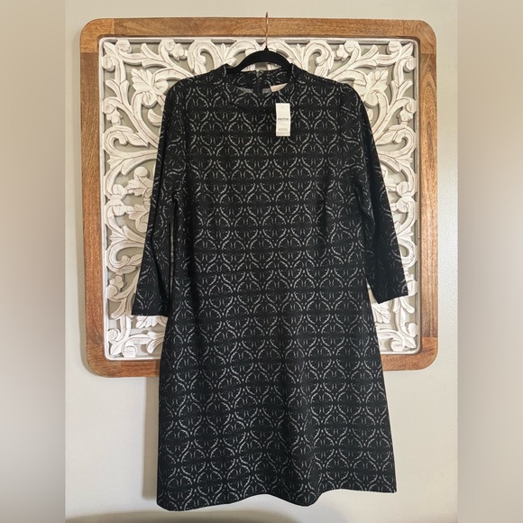 LOFT | Dresses | Nwt Loft Black Sheath Dress With Mandarin Collar And ...